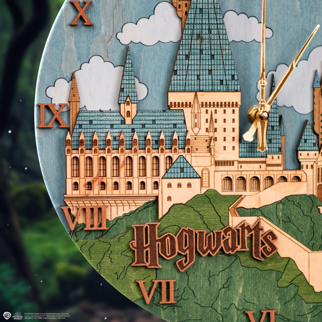 Harry Potter Clock, Hogwarts 3D Round Clock - Day Edition, Hogwarts ...