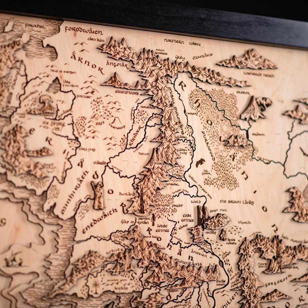 Middle Earth 3D Wood Map Natural Edition - Etsy