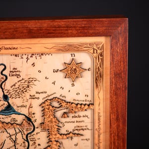 Mapa de madera en 3D de Rohan y Gondor - Etsy México