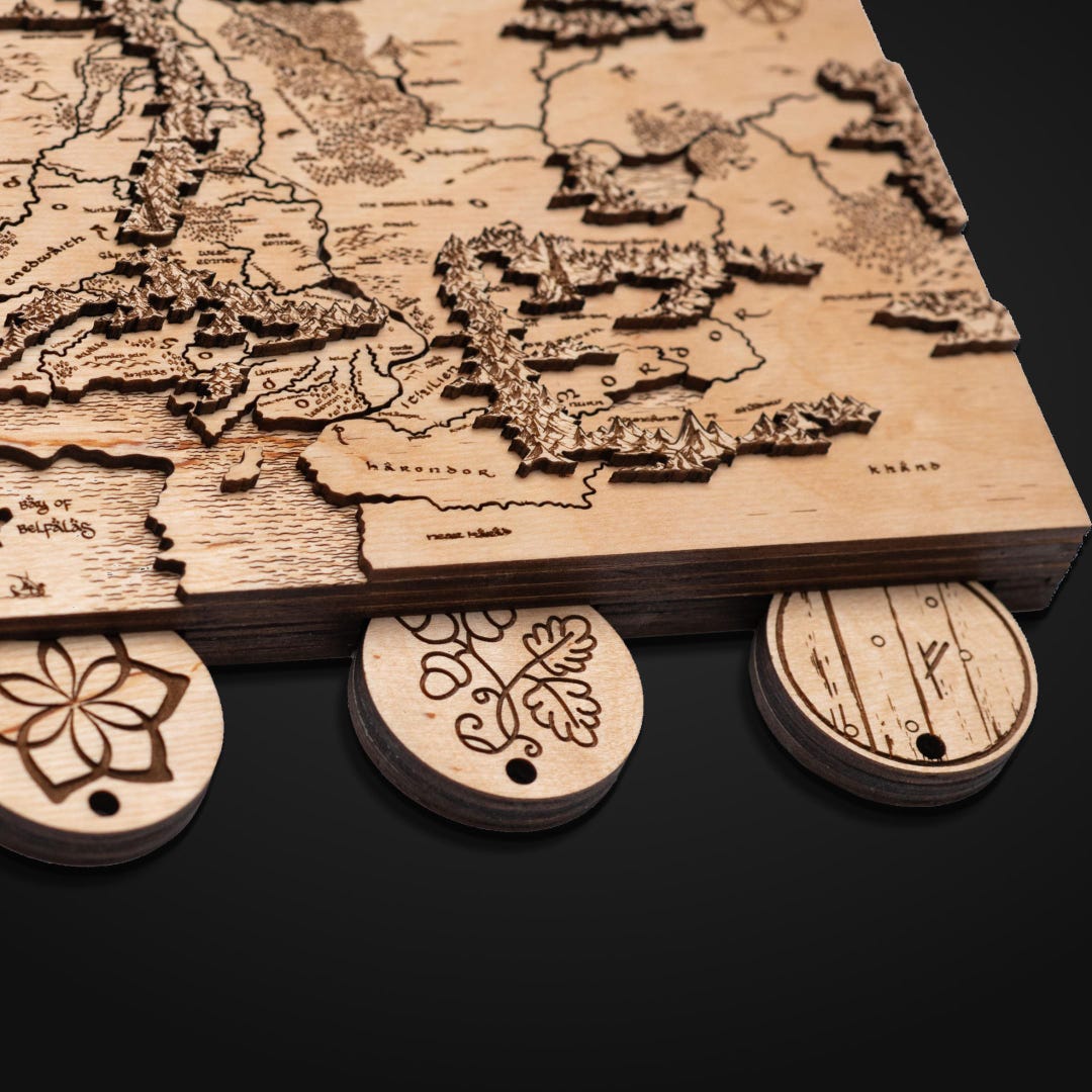 Middle Earth 3D Key Holder With Keychains Natural Edition - Lord of the ...