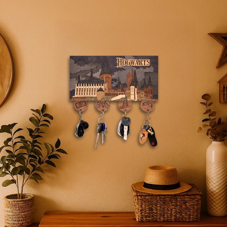 3D Hogwarts Key Holder Night Edition - Perfect Gifts for Dad Harry ...