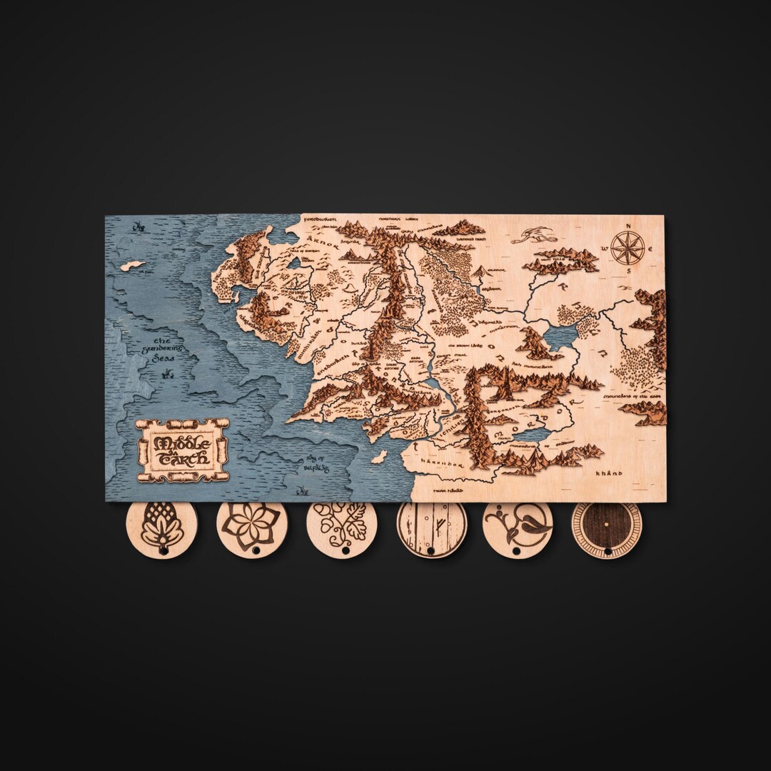 Middle Earth 3D Key Holder With Keychains - Unique Lord of the Ring ...