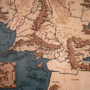 Middle Earth 3D Wood Map Lotr Map Hobbit - Etsy