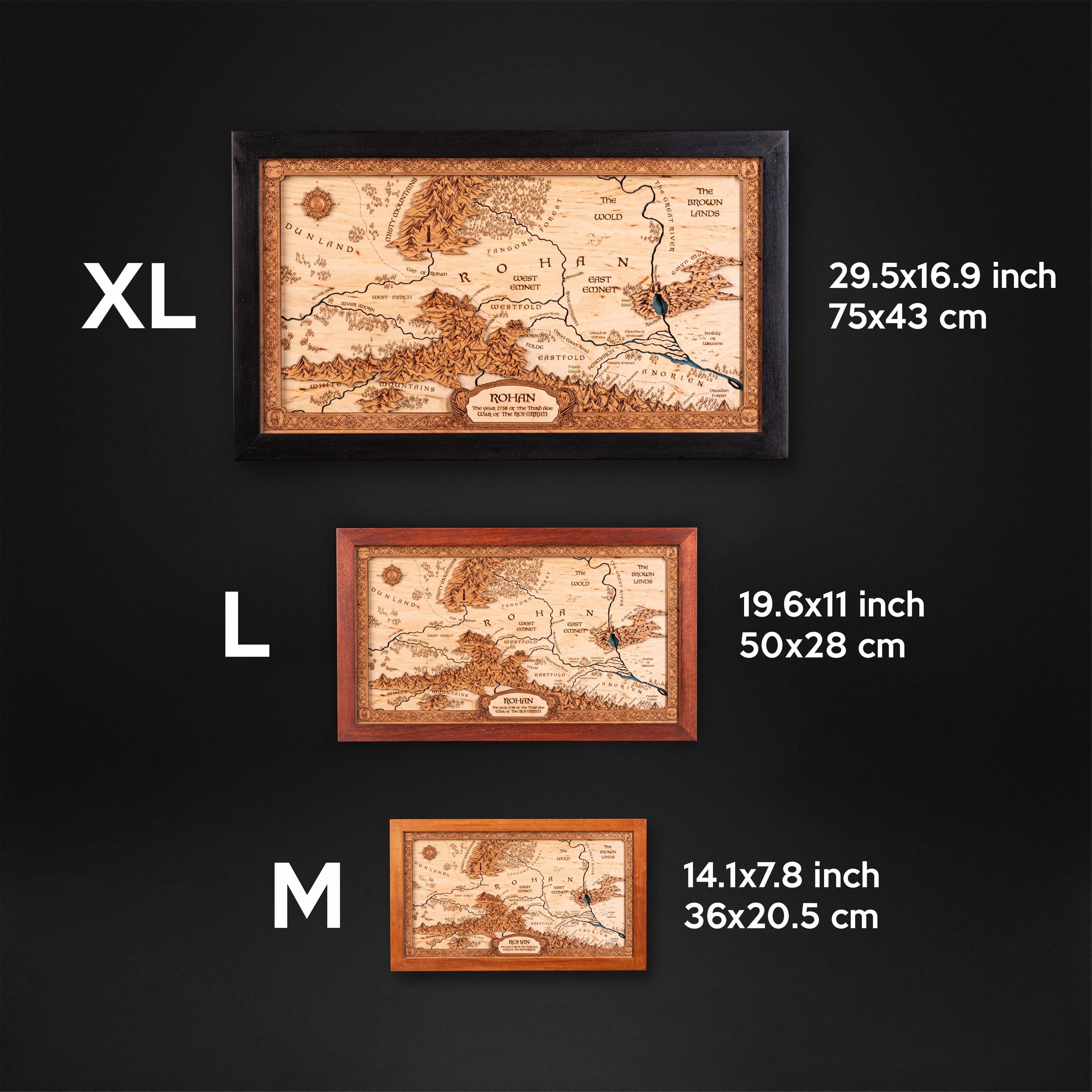 The War of the Rohirrim Rohan 3D Map - Wooden Rohan Lotr Map - Unique ...