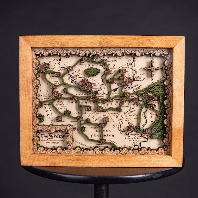 The Shire 3D Wood Map - Etsy