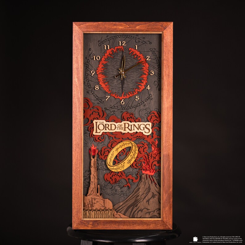 The Lord of the Rings 3D Wall Clock - 3D Wooden Higtly Detailed Hobbit ...