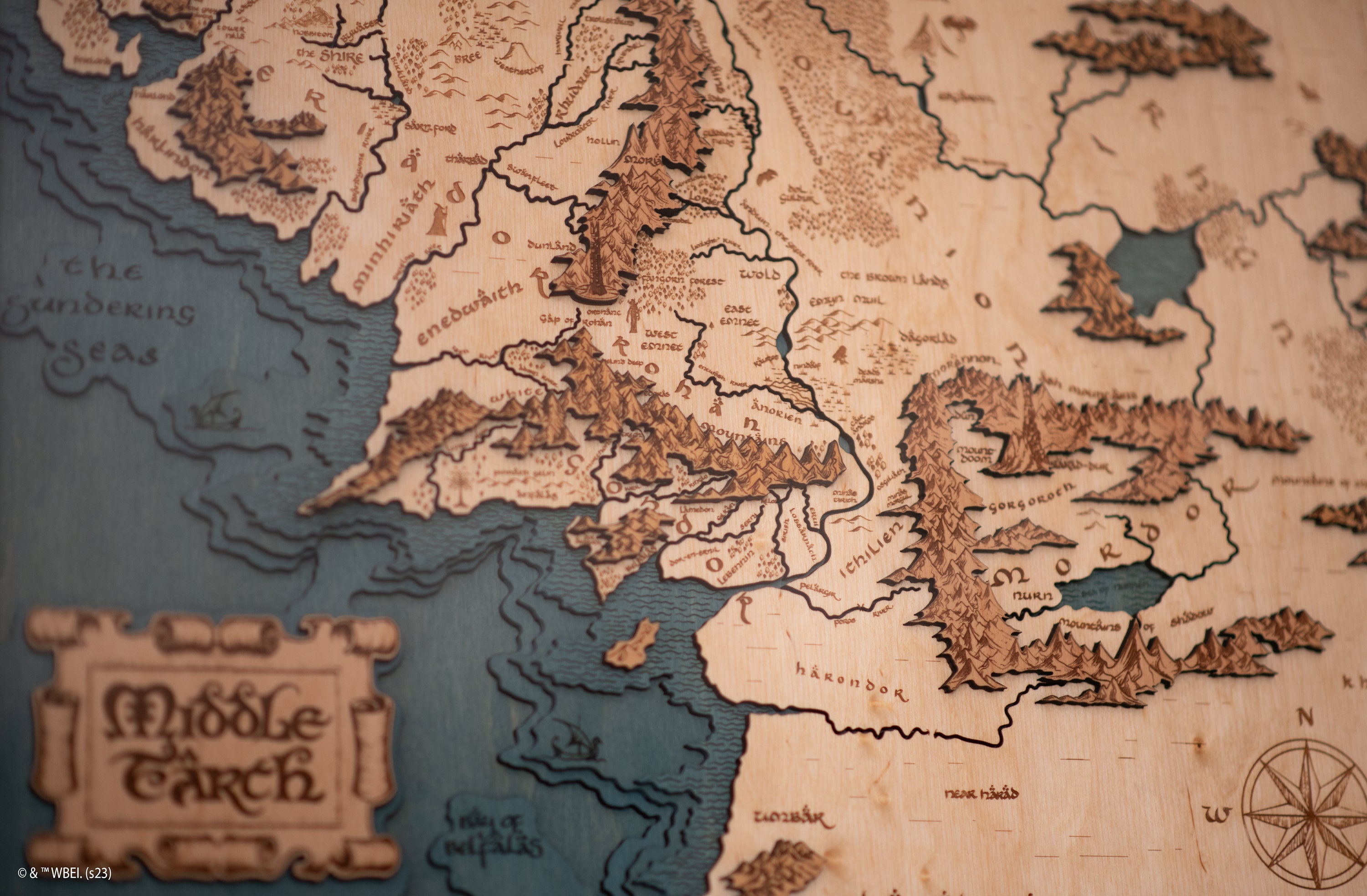 Middle Earth 3D Wood Map - Etsy