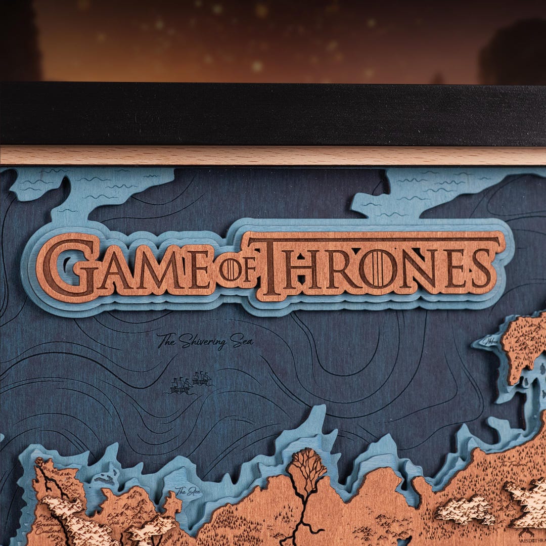 Game of Thrones 3D Map Dark - Hightly Detailed Westeros Art - Perfect ...