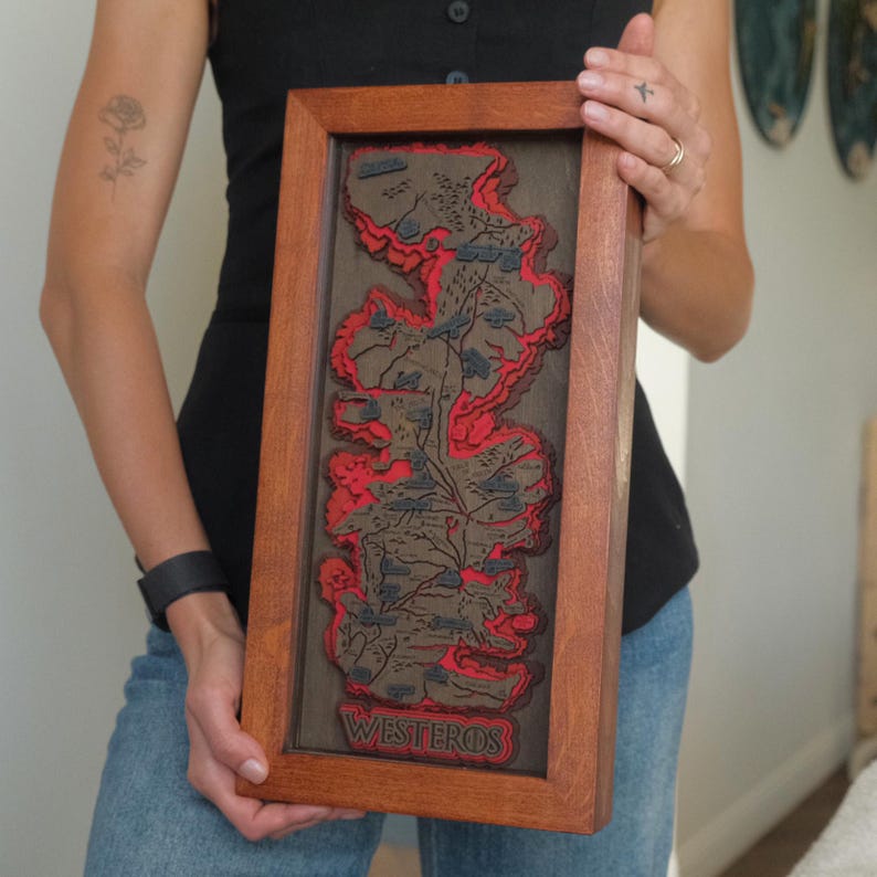 Westeros 3D Wood Map - House of the Dragon Original Map - 3D Wooden ...