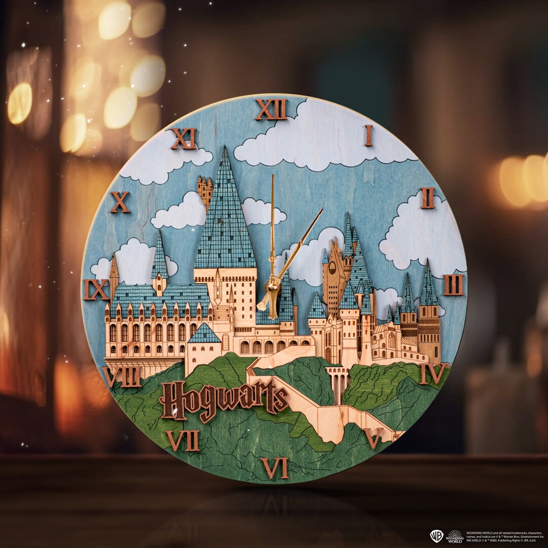 Hogwarts 3D Round Clock - Day Edition. Harry Potter Gift. Harry Potter ...