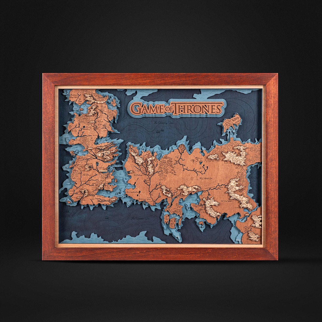 Game of Thrones 3D Map Dark- Best Got Gift - Personalised Game of ...