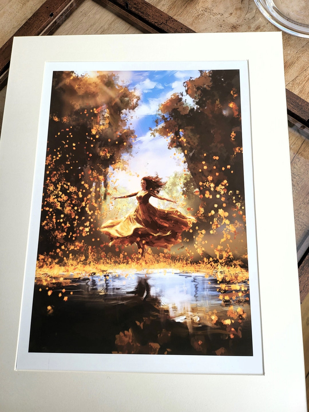 Not AI, Happy Girl Skipping on Water Oil Painting Print | Giclee | Hand ...