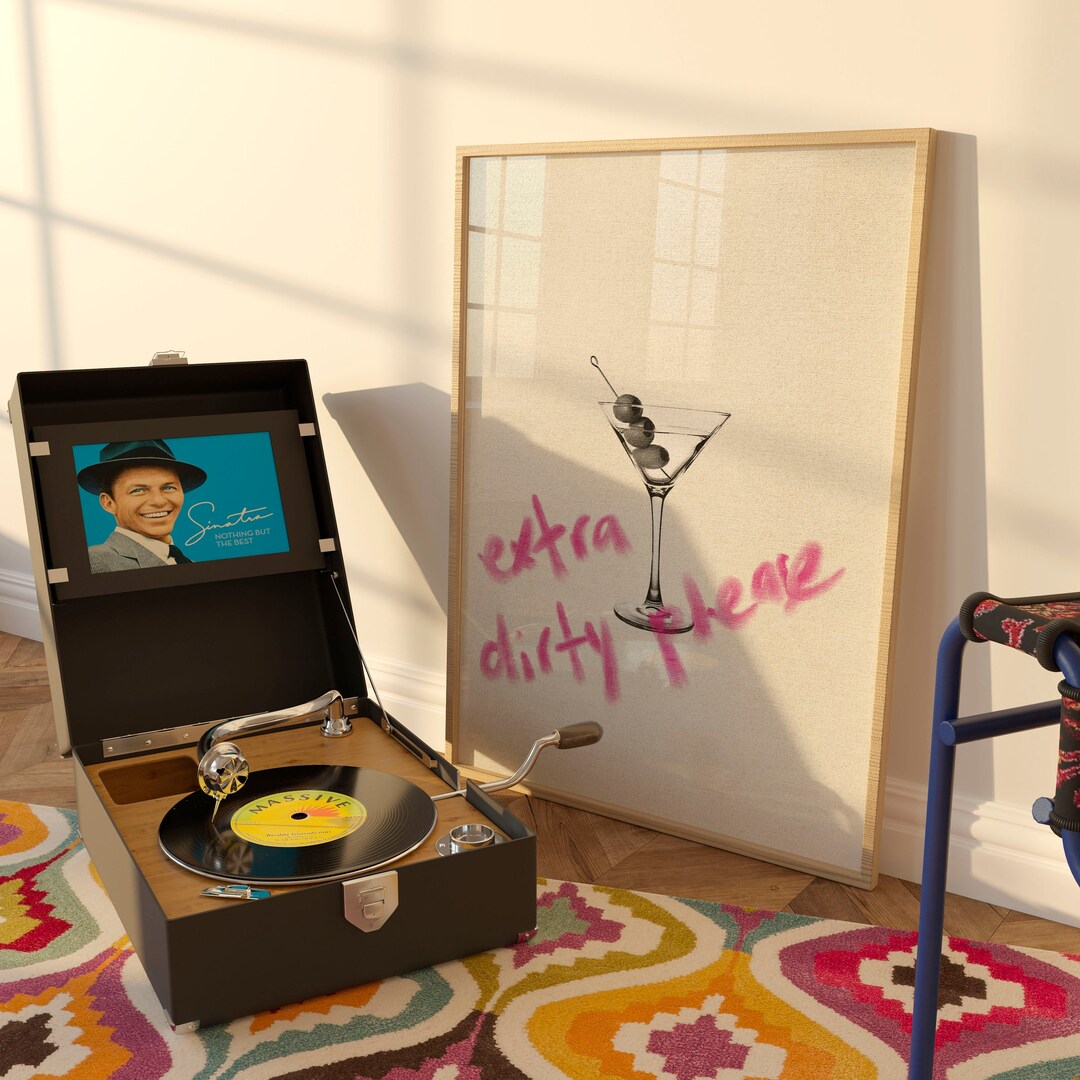 Extra Dirty Please Martini Cocktail print,Impresión digital, Rosa, Wall ...