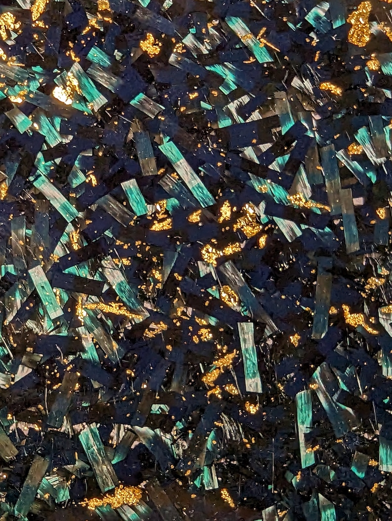 Green Forged Carbon Fiber Phone Case With Gold Flake Handmade Real ...