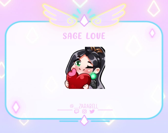Cute Animated Valorant Sage Love Emote for Twitch, Youtube and Discord ...