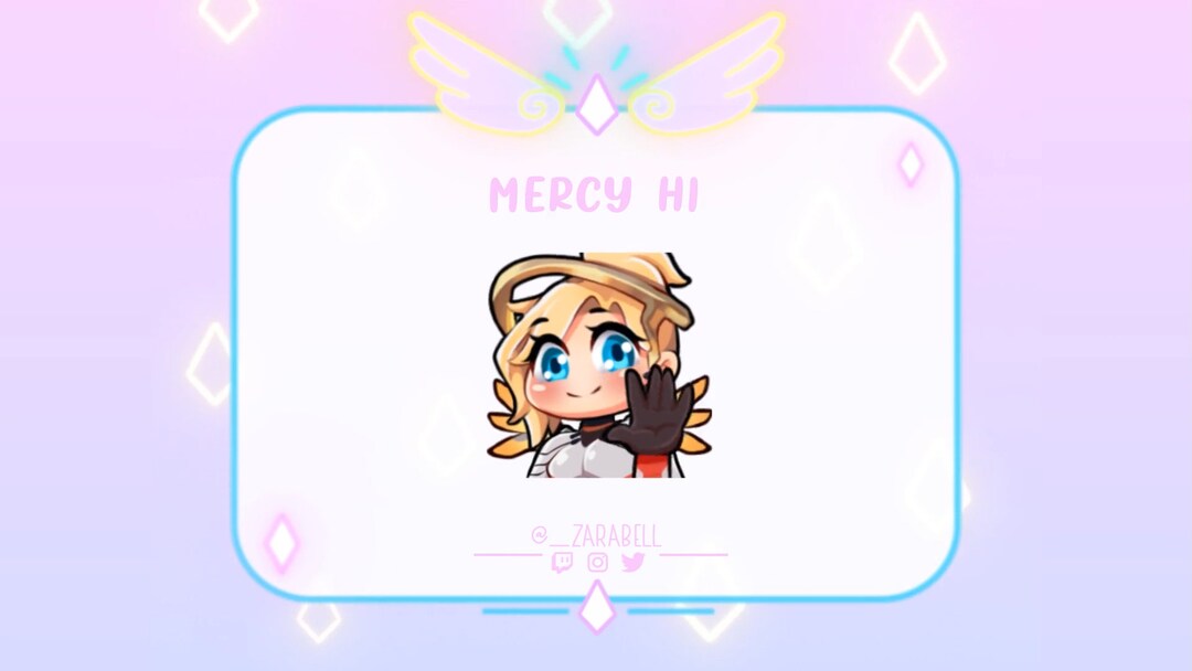 Cute Animated Mercy Hi Overwatch Emote for Twitch, Youtube and Discord ...