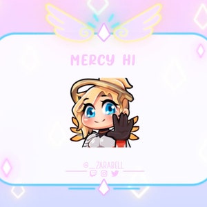 Cute Animated Mercy Hi Overwatch Emote for Twitch, Youtube and Discord ...
