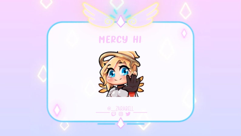 Cute Animated Mercy Hi Overwatch Emote for Twitch, Youtube and Discord ...