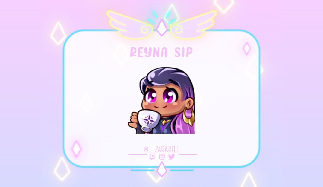 Cute Animated Valorant Reyna Sip Emote for Twitch, Youtube and Discord ...