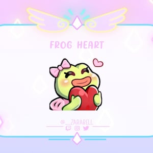 Cute Animated Frog Heart Emote /twitch Emote Pack /discord / Youtube ...
