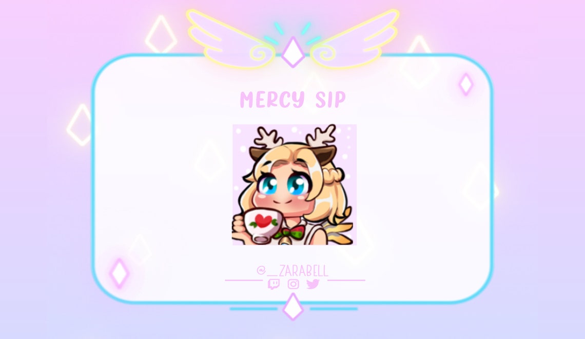 Cute Animated Christmas Jingle Bell Mercy Sip Overwatch Emote for ...