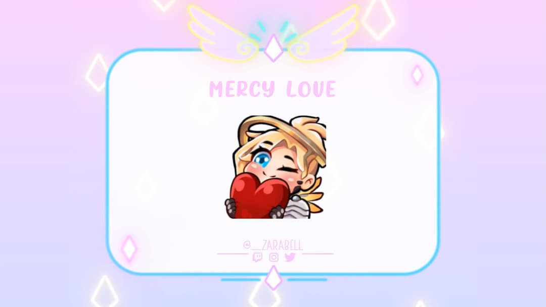 Cute Animated Overwatch Mercy Love Emote for Twitch, Youtube and ...