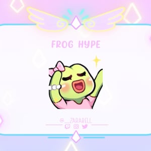 Cute Animated Frog Hype Emote /twitch Emote Pack /discord / Youtube ...