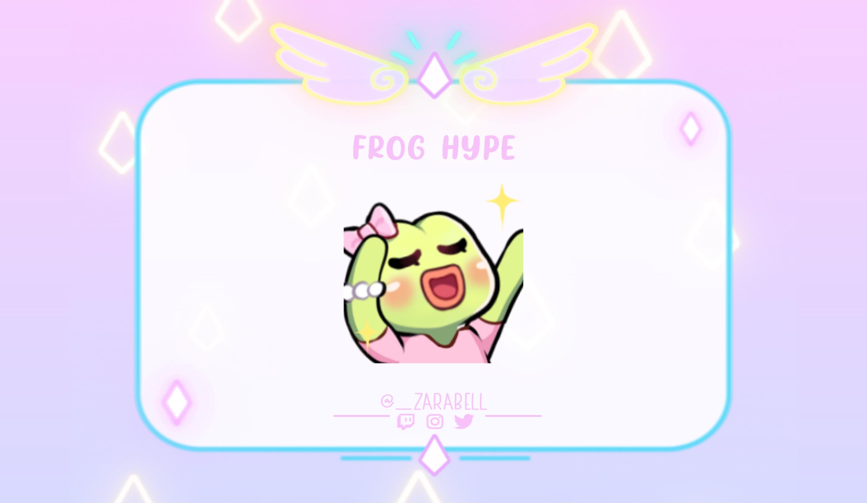 Cute Animated Frog Hype Emote /twitch Emote Pack /discord / Youtube ...