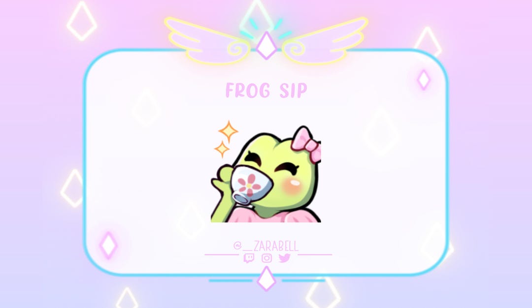 Cute Animated Frog Sip Emote /twitch Emote Pack /discord / Youtube ...