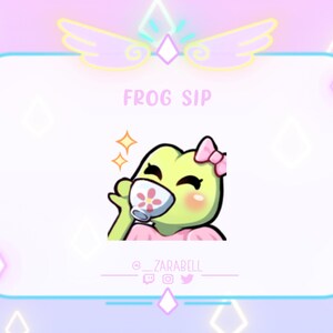 Cute Animated Frog Sip Emote /twitch Emote Pack /discord / Youtube ...