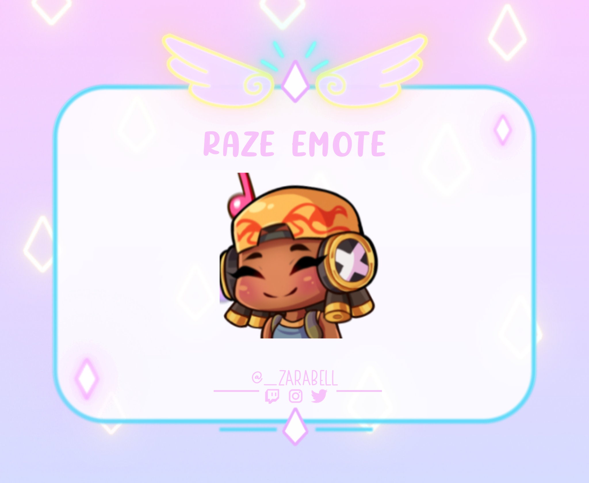 Cute Animated Valorant Raze Jam Emote for Twitch, Youtube and Discord ...