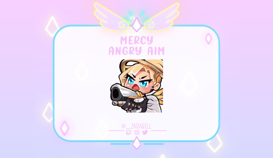 Cute Animated Overwatch Mercy Angry Aim Love Emote for Twitch, Youtube ...