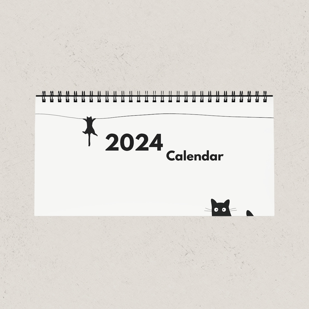 Calendar, 2024 Cute Animal Calendar, 2024 Desk Calendar, Monthly ...
