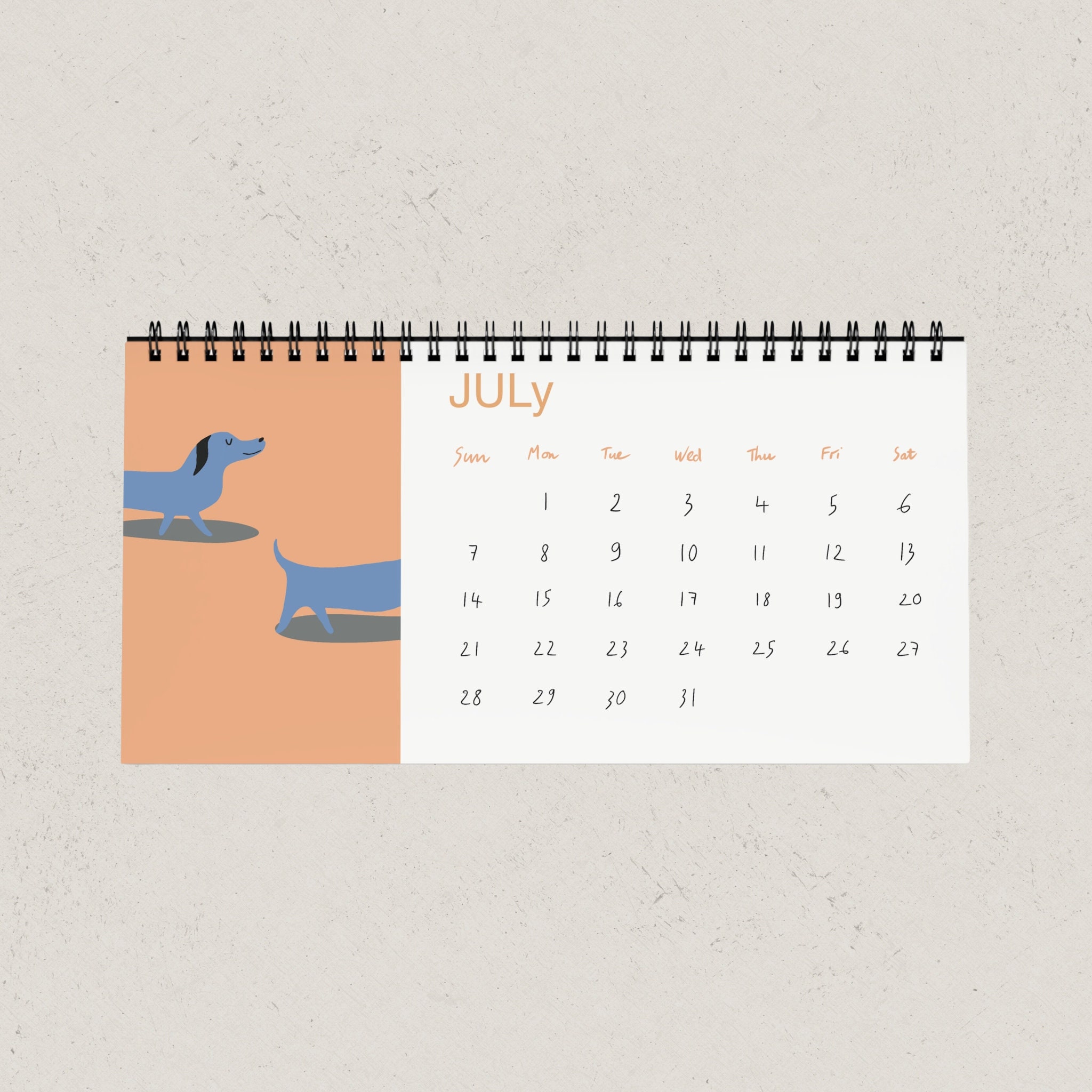 Calendar, 2024 Cute Animal Calendar, 2024 Desk Calendar, Monthly ...