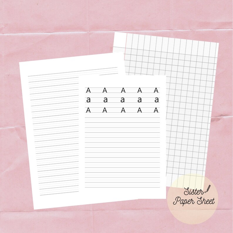 Printable Lined, Graph Grid Paper A4 20 Pages - Etsy
