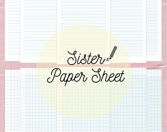 Printable Lined Paper Graph Paper PDF. Grid Paper.musical Note Paper ...
