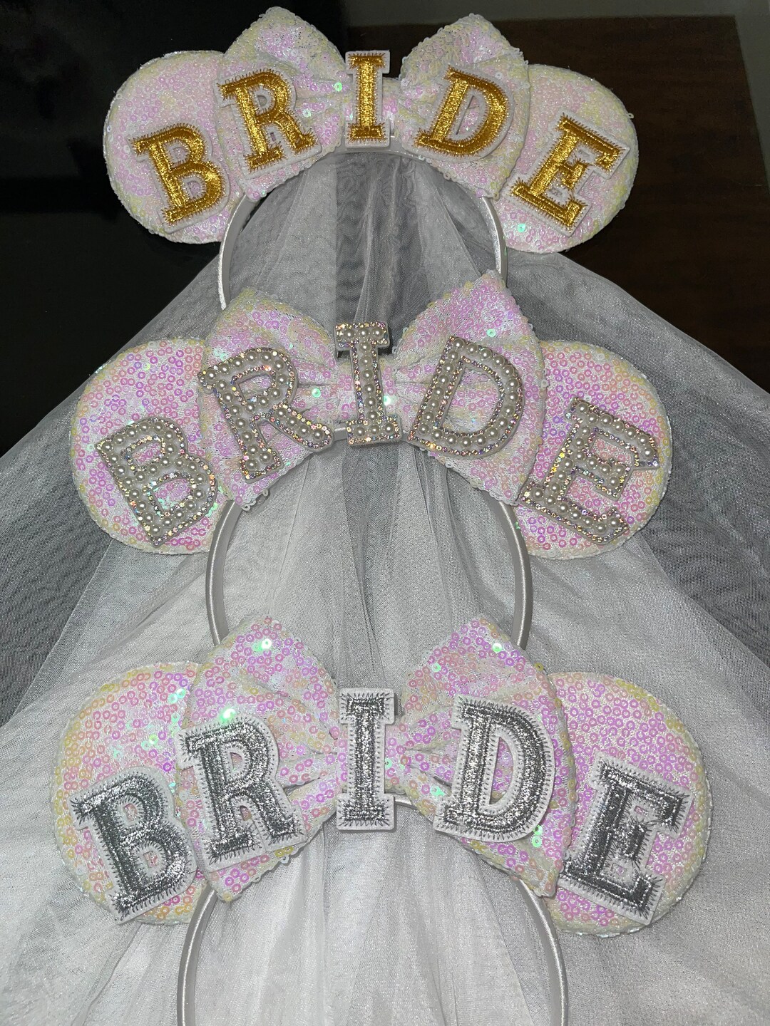BRIDE Minnie Mouse Ears With Veil. - Etsy