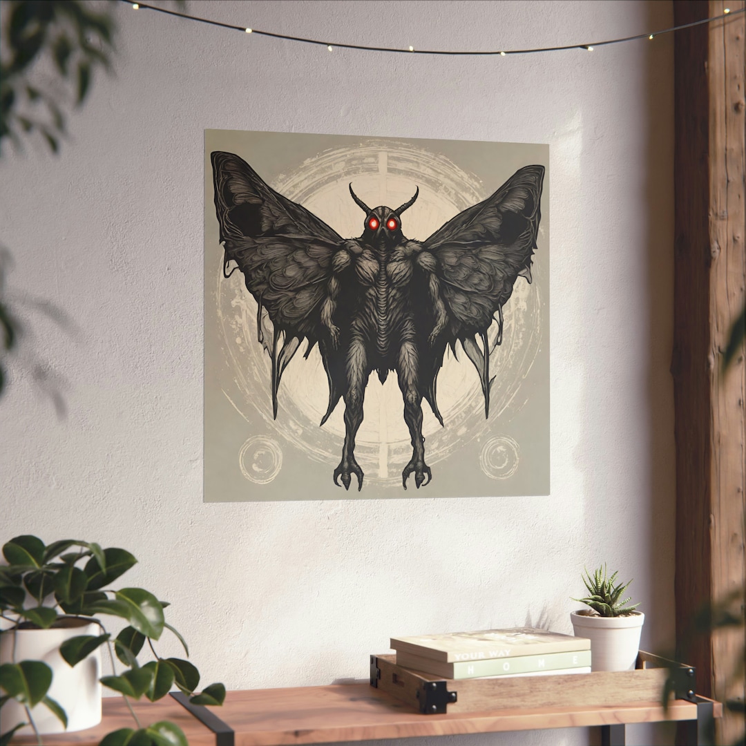 Mothman Poster Original Design West Virginia Mothman Cryptid Paranormal ...