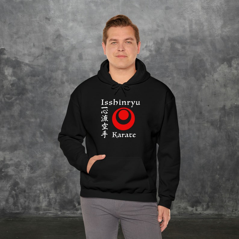 Isshinryu Karate Adult Hoodie: Okinawan Flag, One Heart Way Kanji - Etsy