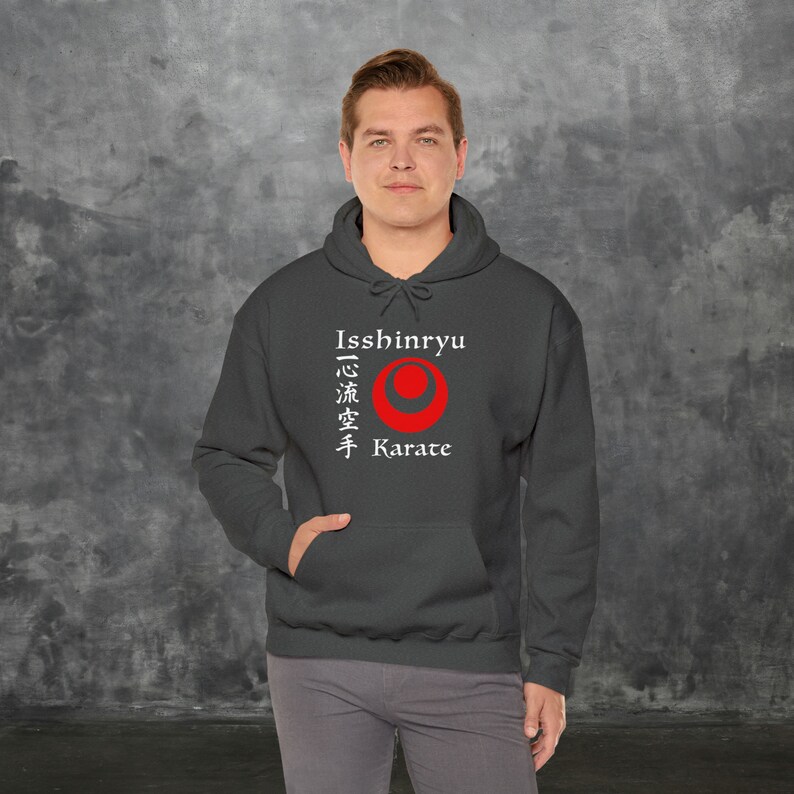 Isshinryu Karate Adult Hoodie: Okinawan Flag, One Heart Way Kanji - Etsy