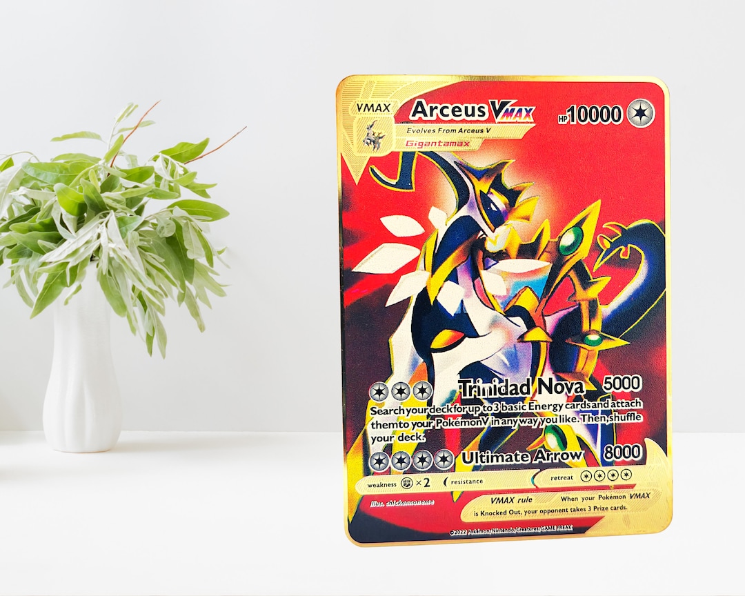 Metal Gold Pokemon Card Arceus Christmas Gift for Pikachu Lovers - Etsy