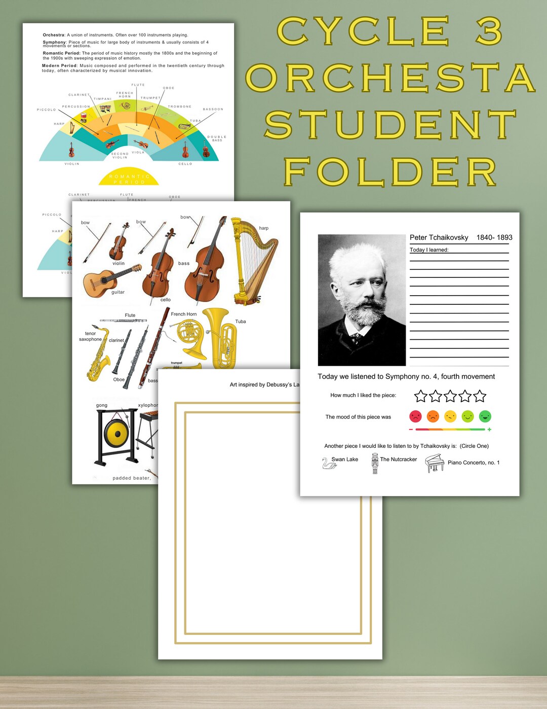 Cycle 3 Student Orchestra Folder - Etsy