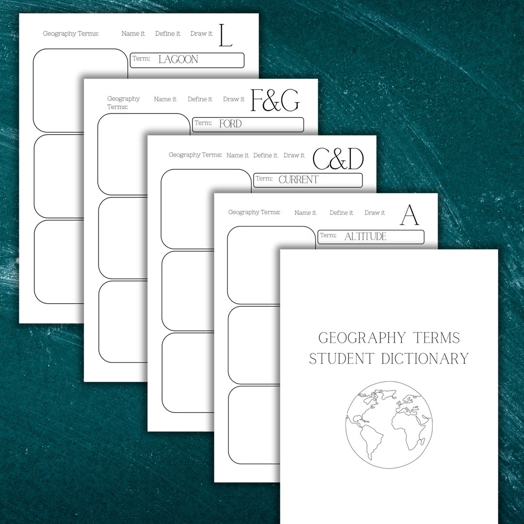Challenge A Geography Dictionary | Notebooking Pages | Define & Draw ...