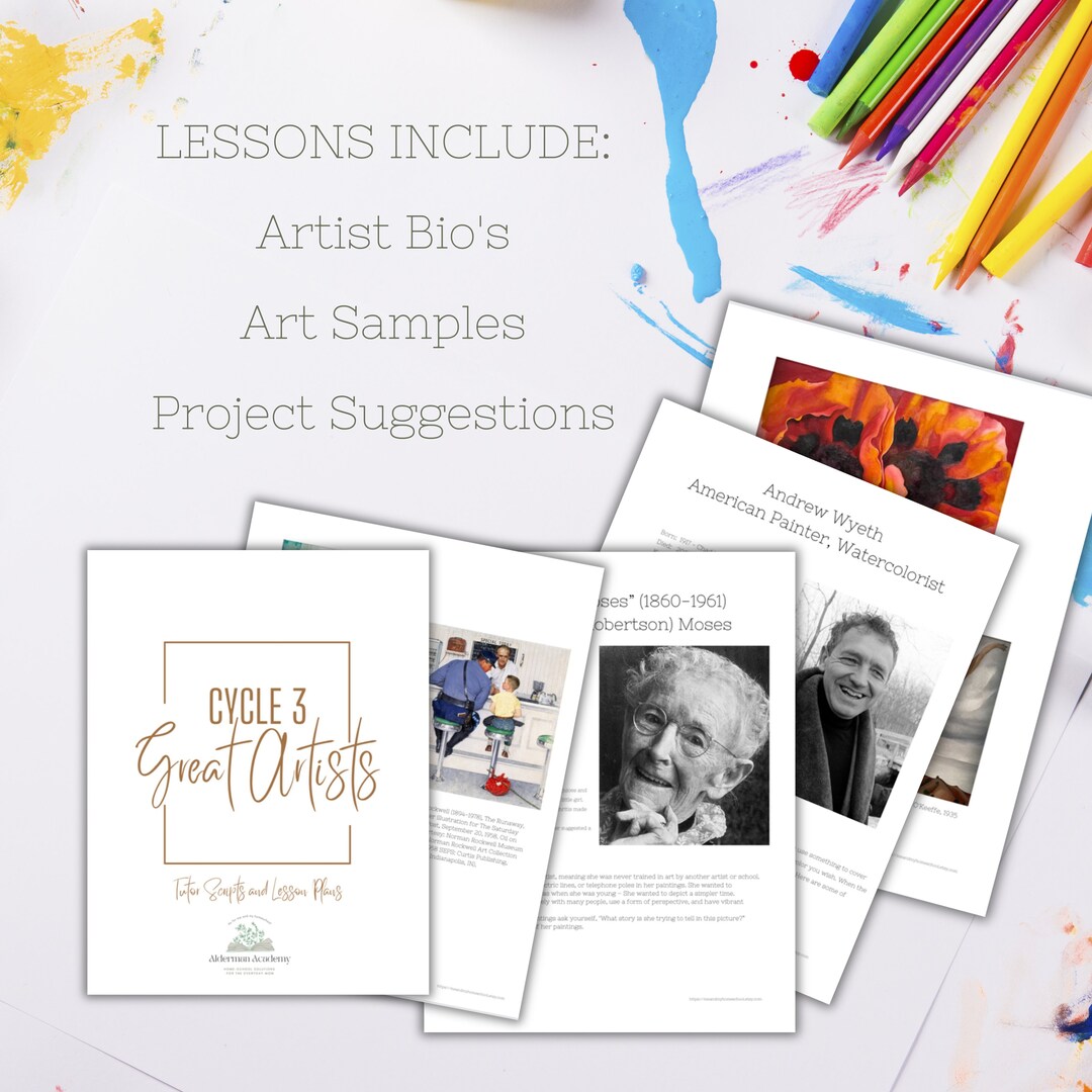 Cycle 3 Great Artist Study Unit and Tutor Script - Etsy