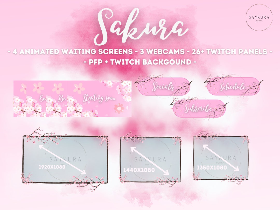 Sakura Bundle - Sakura Waiting Screens - Sakura Webcam Overlays ...