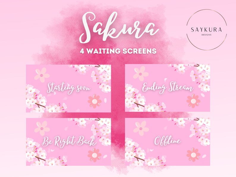 Sakura Animated Screens - Cute Pink Screens - Streamer - Etsy