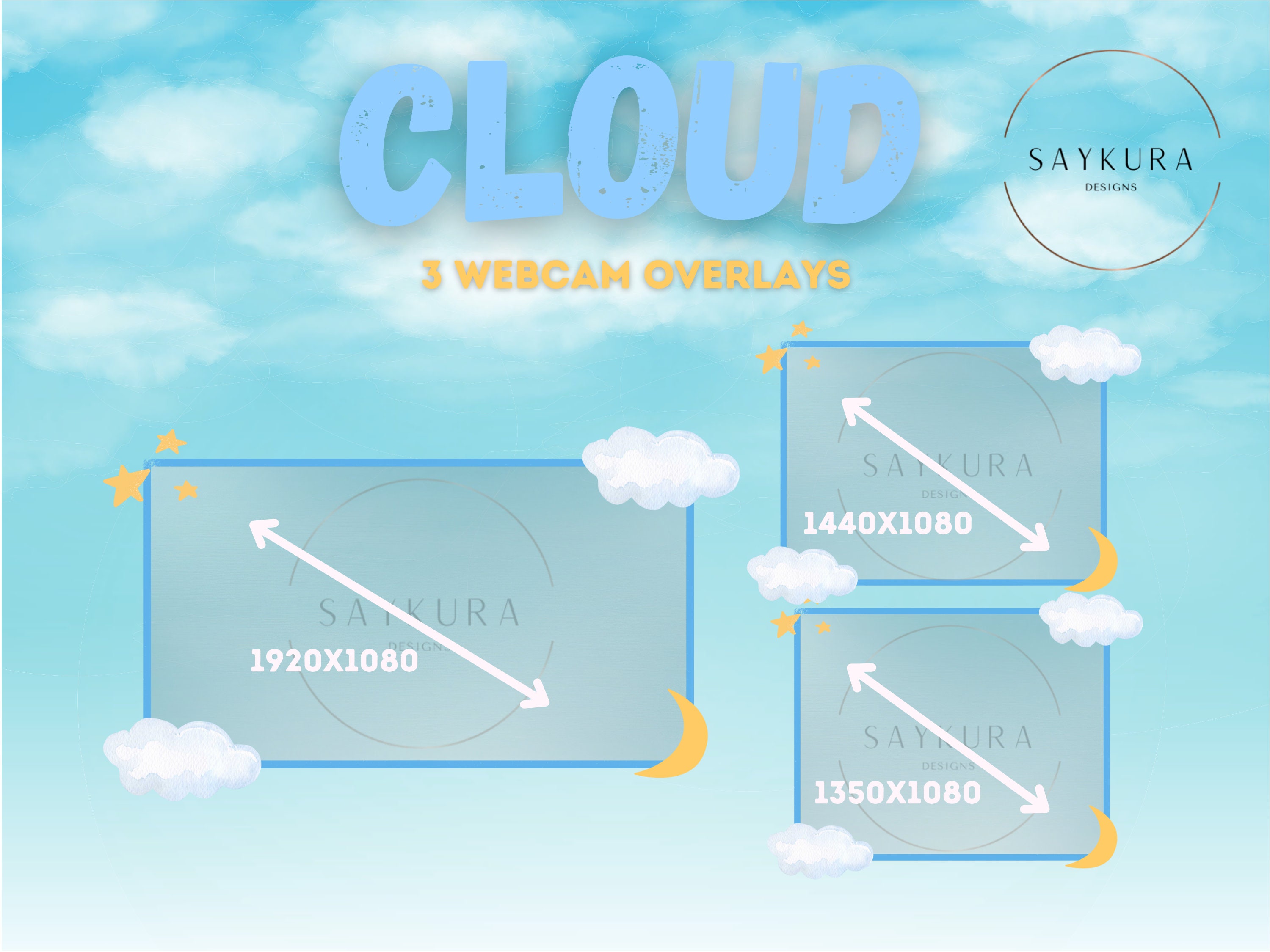 Cloud Webcam Overlays - Cute Webcams - Streamer - Etsy
