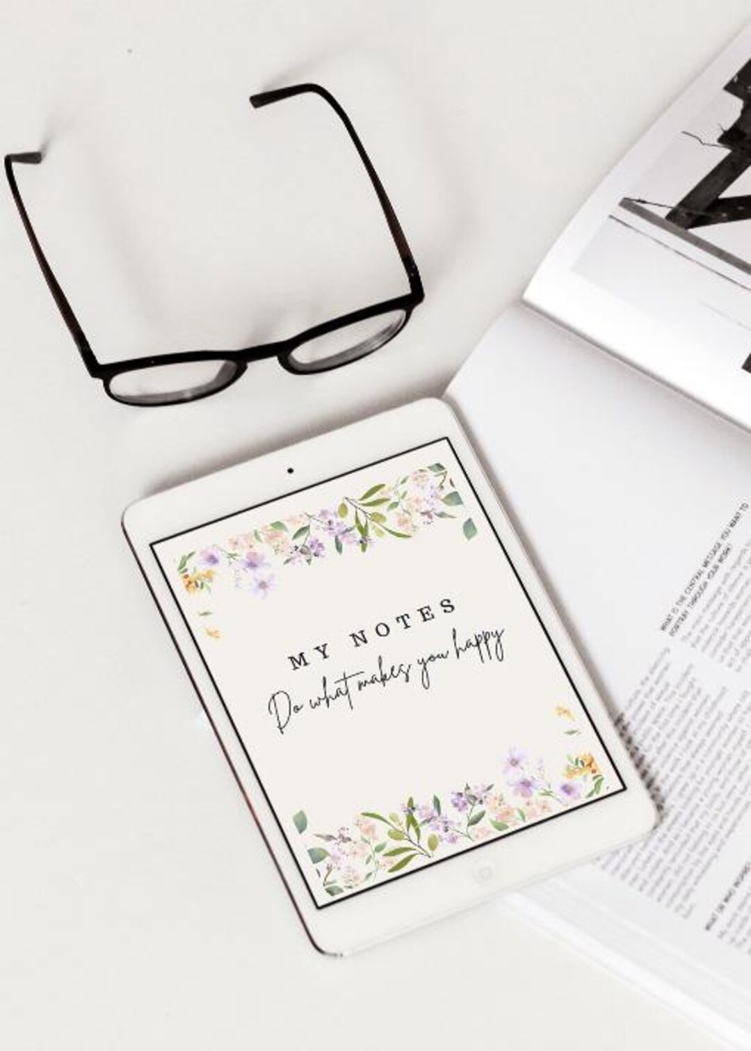 Digital Notebook Printable Lined Floral Notebook - Etsy