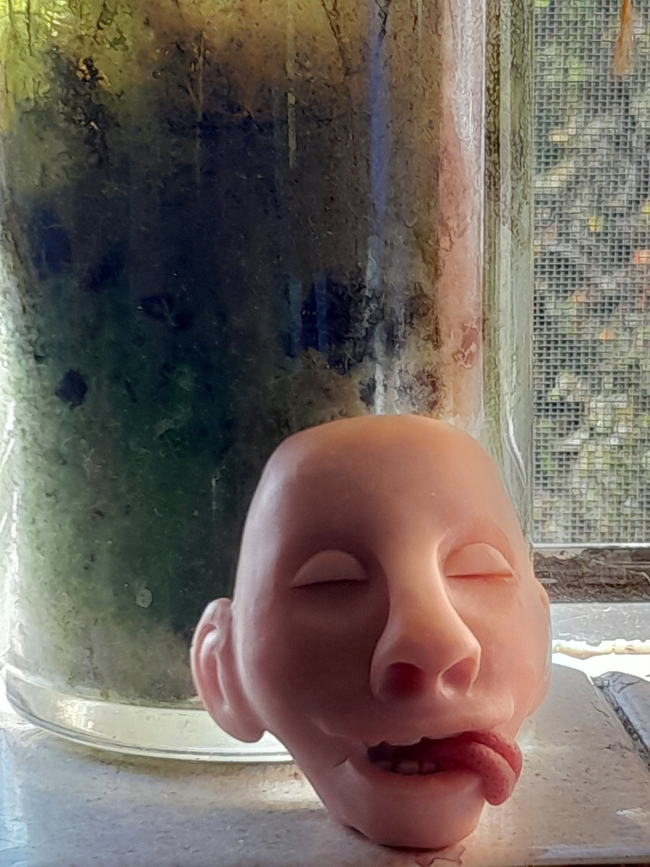 Polymer Clay Silly Head Sculpture - Etsy