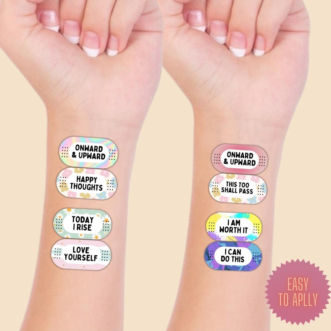 Positive Affirmation Temporary Tattoos: Mental Health Self-care (12 per ...